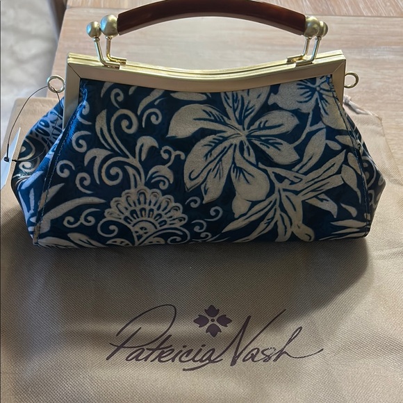 Patricia Nash | Bags | Patricia Nash Blue Clutch With Floral Design ...